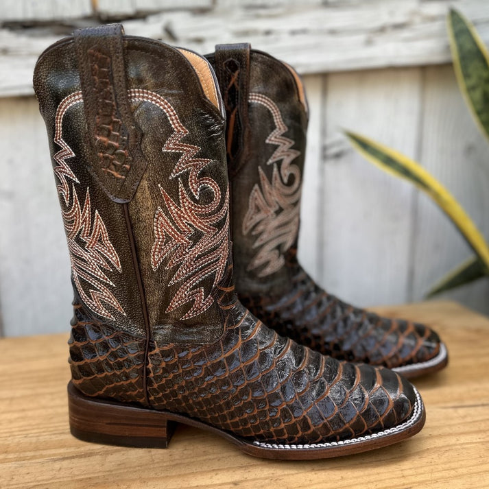 BS-300 Imitation Honey Python Boot - Exotic Cowboy Boots for Men – Bota ...