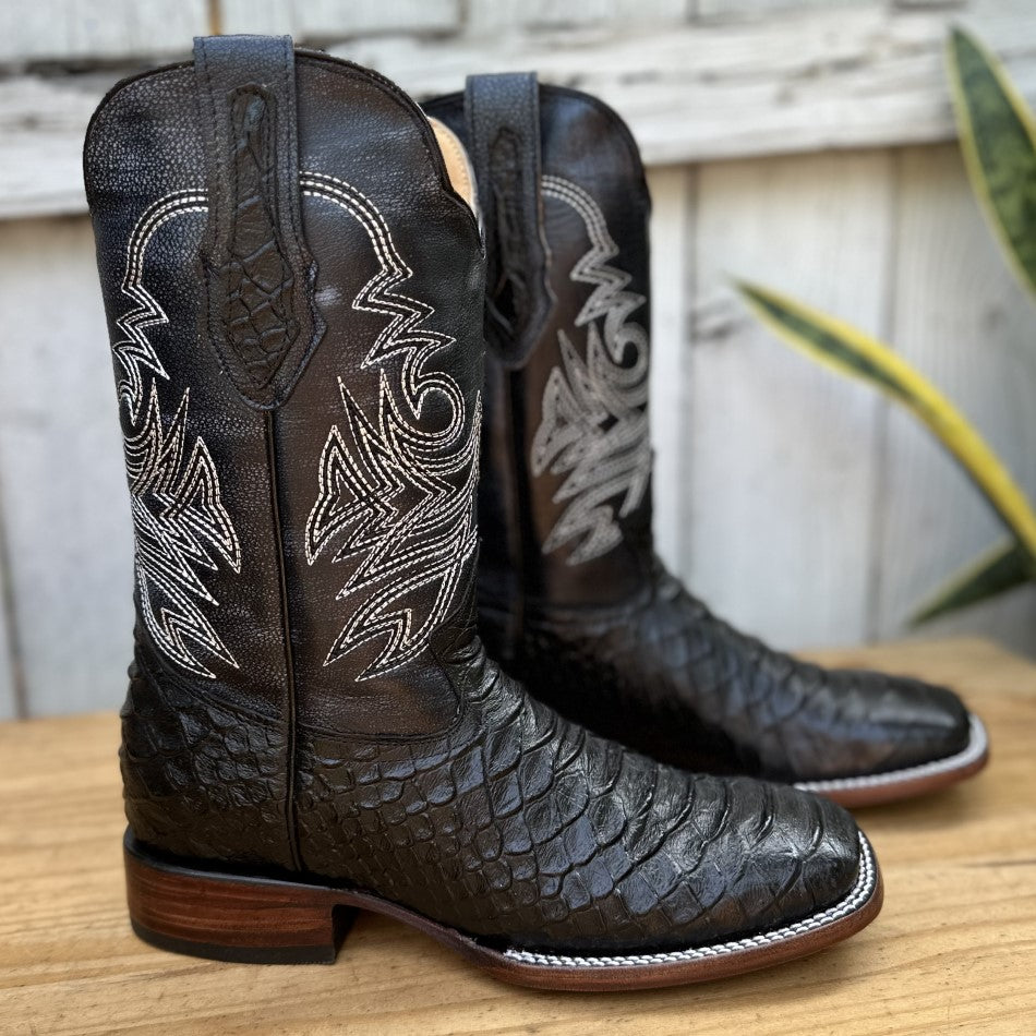 BS-300 Black Imitation Python Boot - Exotic Cowboy Boots for Men – Bota ...