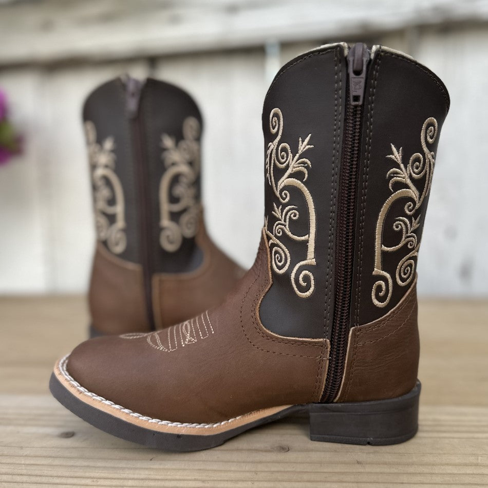 DA-704 Cafe - Botas Vaqueras para Niñas - Botas Vaqueras Niños – Bota ...