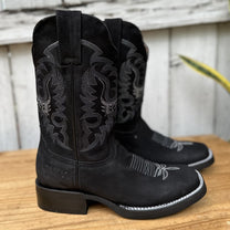 DA-00-2 Black - Cowboy Boots for Men - Leather Western Boots