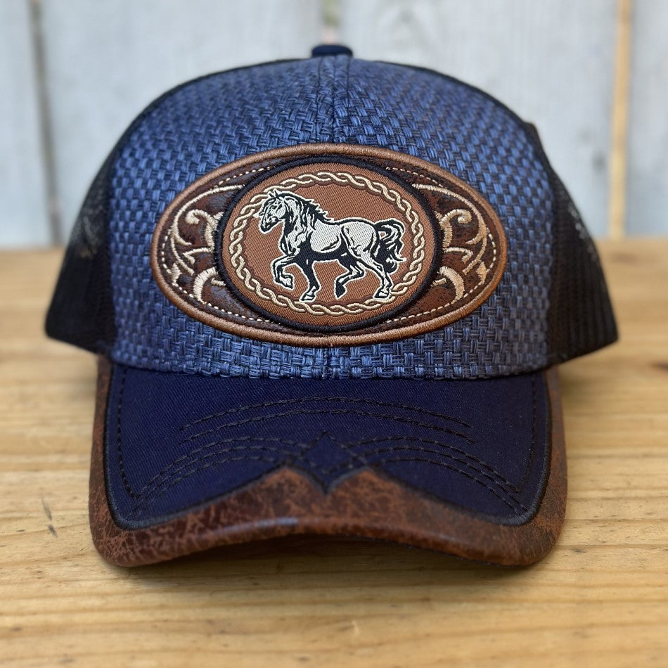 Gorra Vaquera Azul con Caballo - Gorras Vaqueras – Bota Exotica Western ...