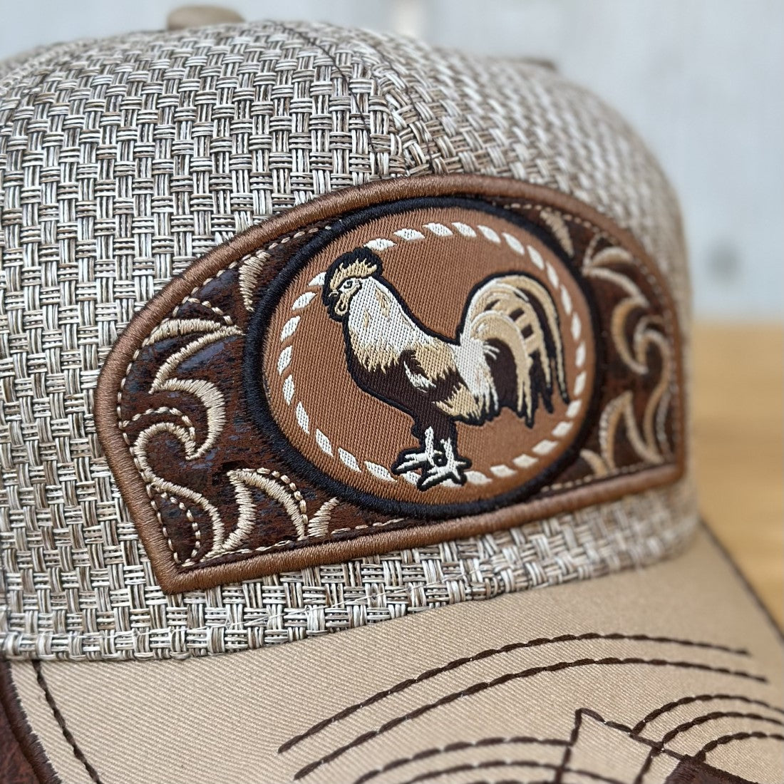 Gorra Vaquera Khaki con Gallo - Gorras Vaqueras – Bota Exotica Western ...