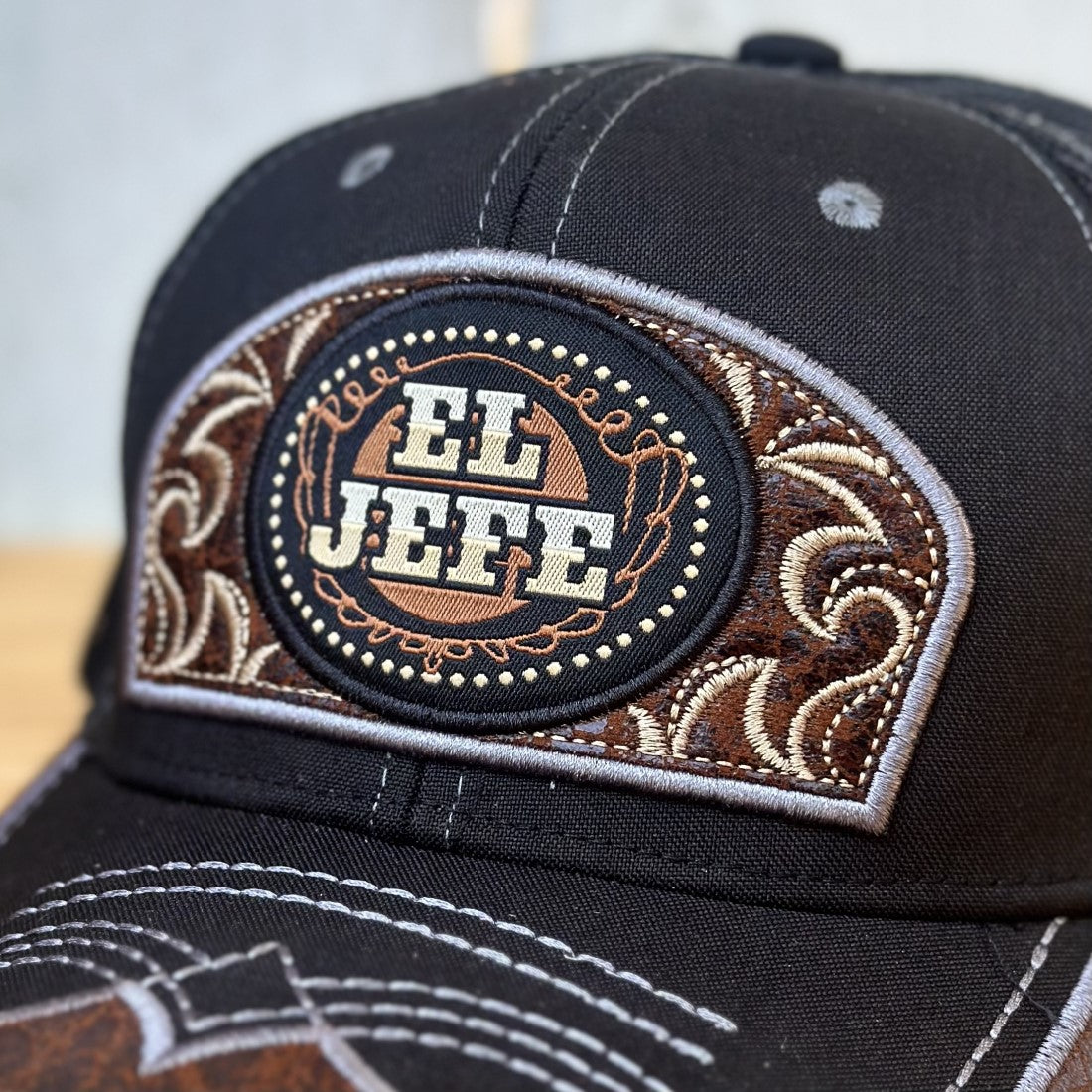 Black Cowboy Cap with The Boss - Cowboy Caps – Bota Exotica Western ...