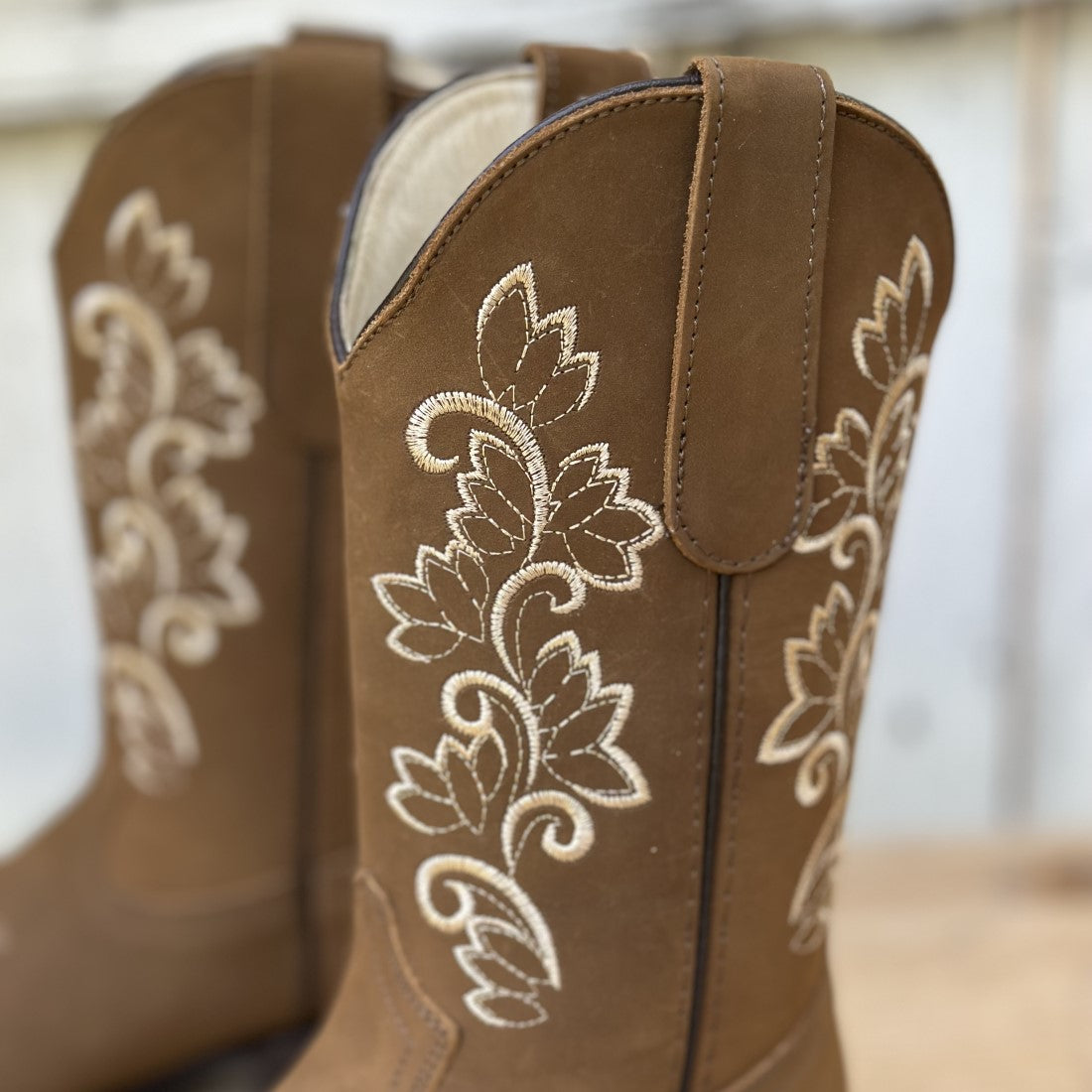 SB-420 Tan - Botas Vaqueras con Bordado para Mujer - Botas Vaqueras ...