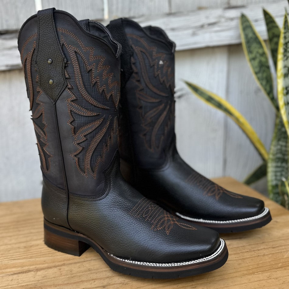 SG-518 Negro - Botas Vaqueras para Hombre - Botas Vaqueras de Piel ...