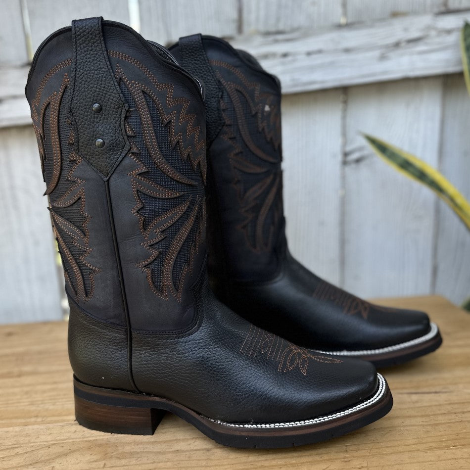 SG-518 Negro - Botas Vaqueras para Hombre - Botas Vaqueras de Piel ...