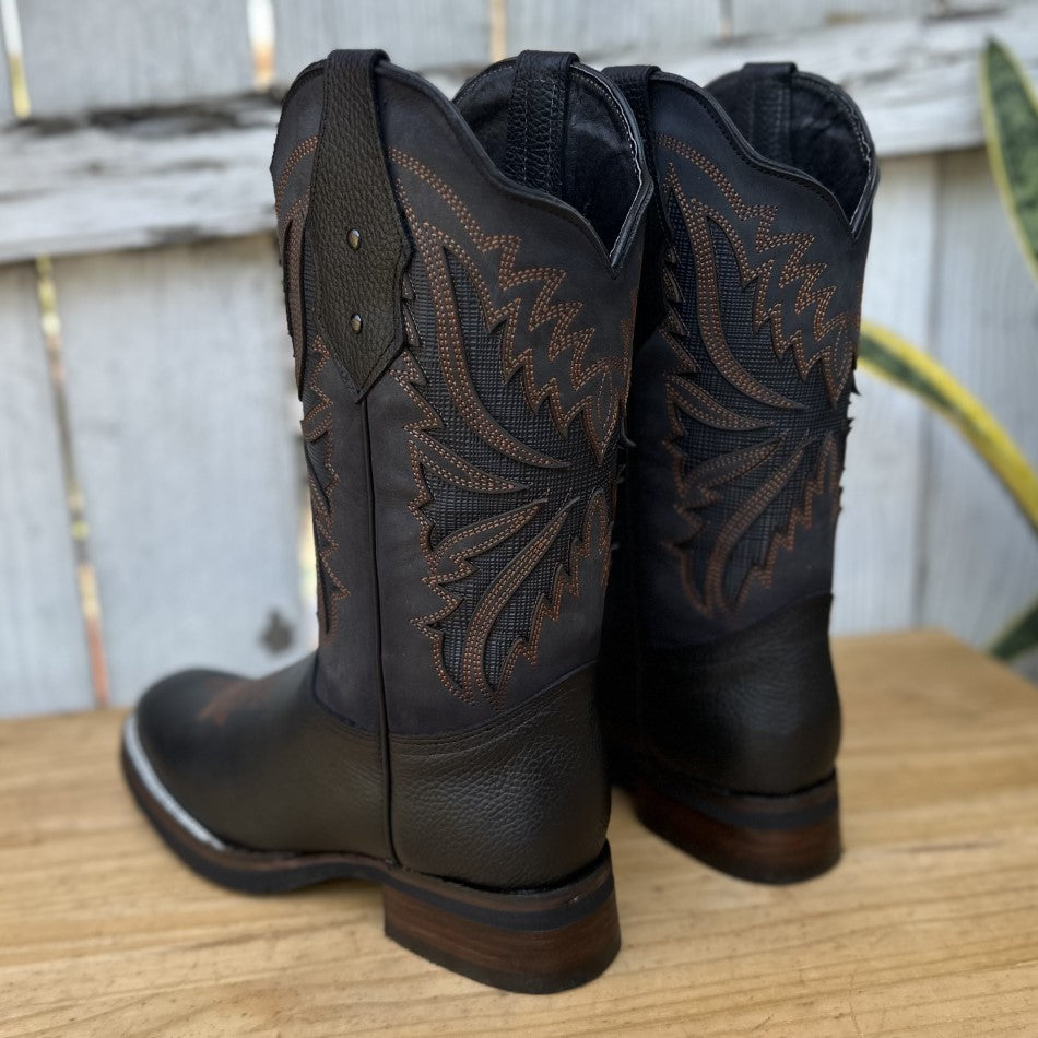 SG-518 Negro - Botas Vaqueras para Hombre - Botas Vaqueras de Piel ...