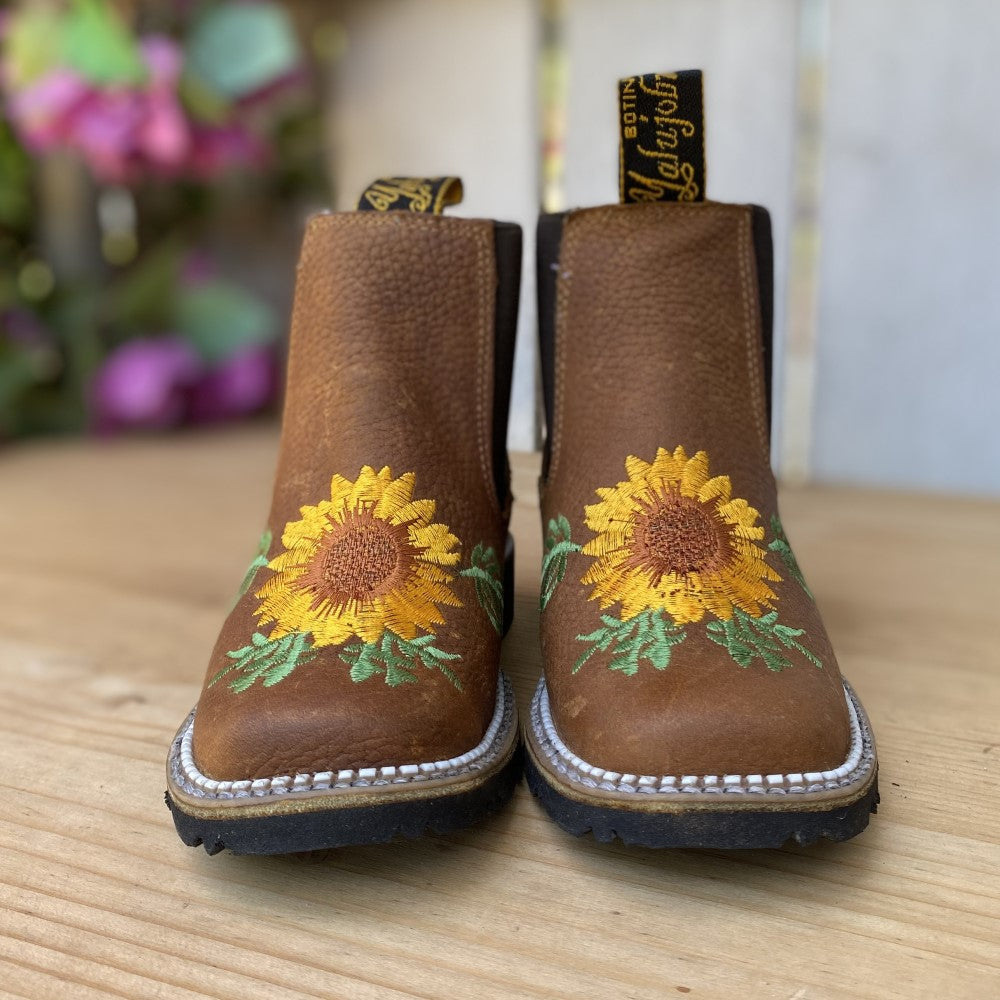 Botin 030N Girasol Floater Tan - Botas Vaqueras para Niñas – Bota ...