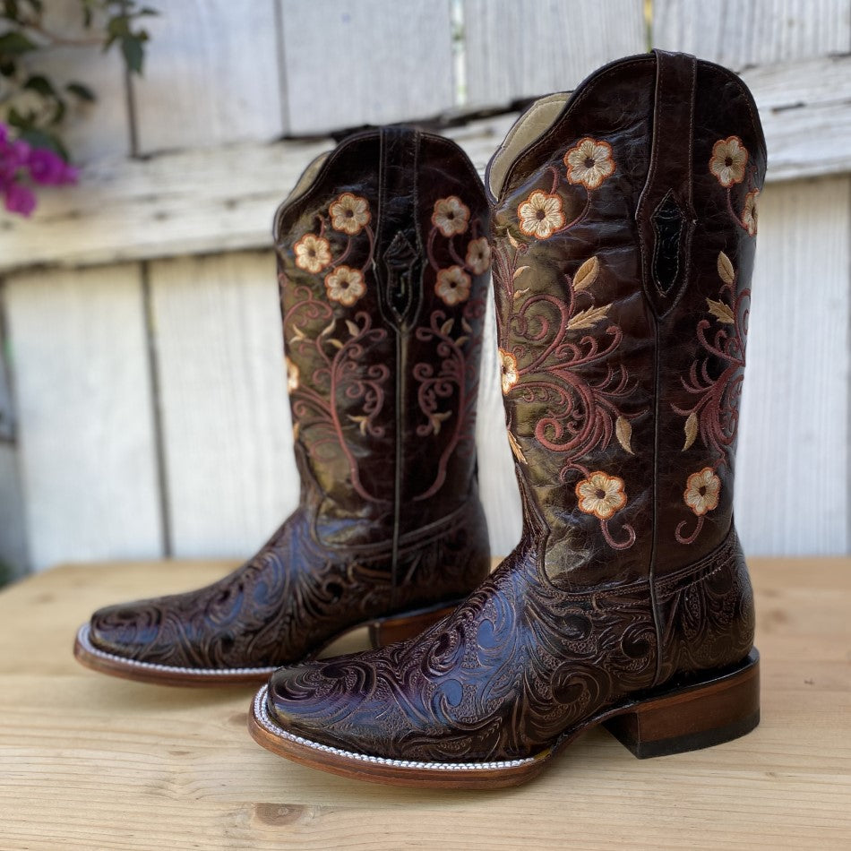 JB-1609 Cafe - Botas Vaqueras para Mujer - Botas para Mujer Vaqueras ...