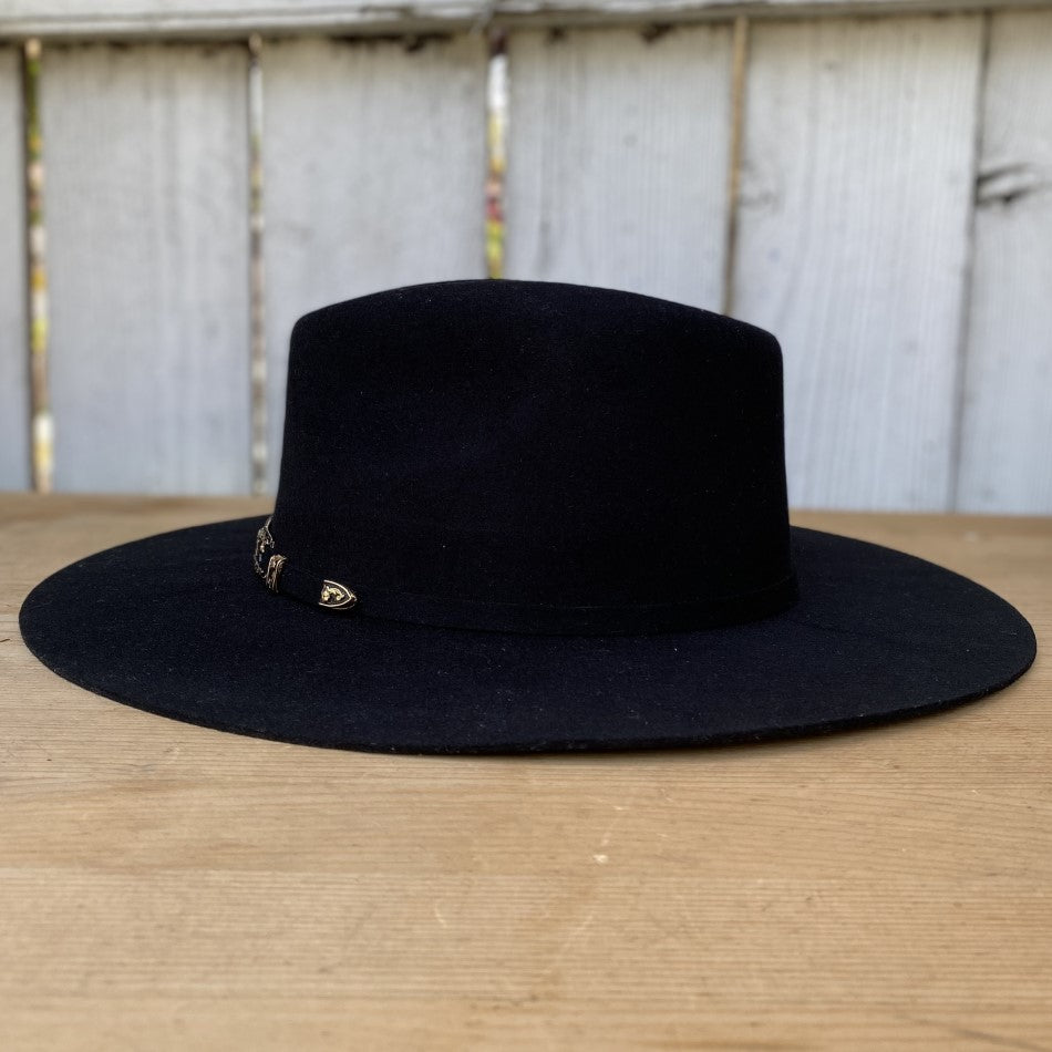 Crystal Flat Fedora Hat with Two Buckles Black - Hats for Women – Bota ...